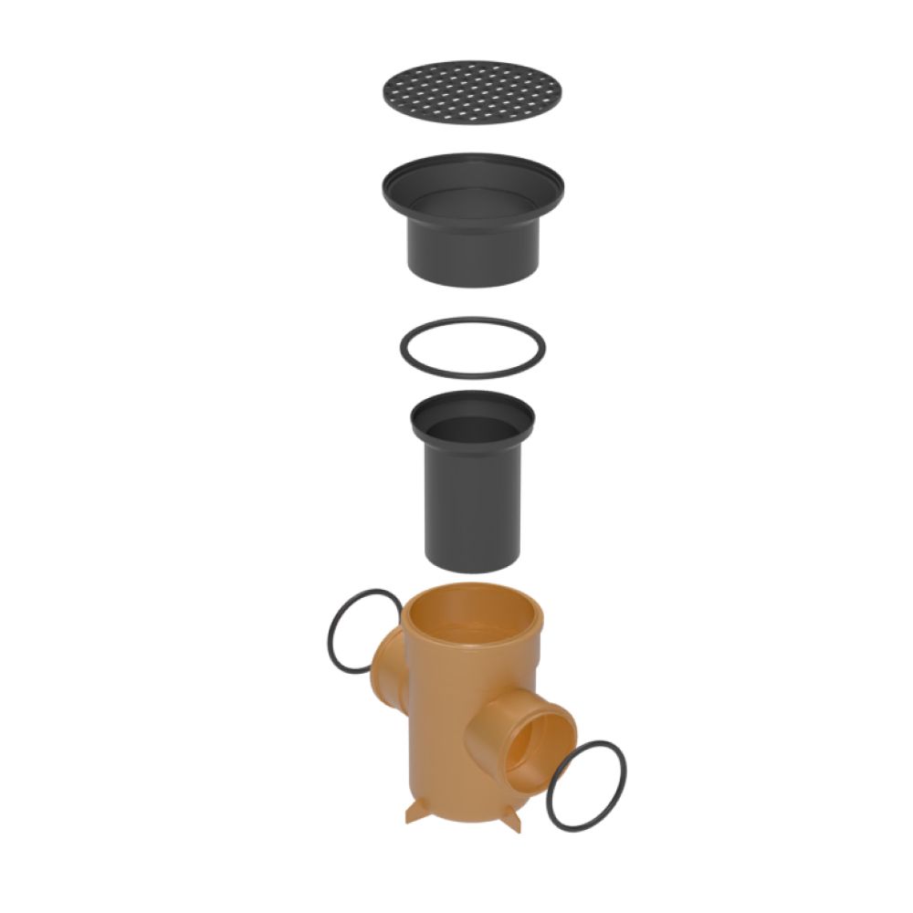 FloPlast Drainage Back Inlet Bottle Gully Circular Grid - 110mm