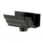 Cast Iron H16 Ogee Gutter Running Outlet - 150mm for 75mm Downpipe Black